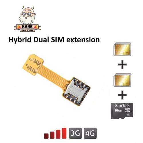 Jual FLEXIBLE ADAPTER HYBRID DUAL SIM CARD NANO CONVERTER EXTENSION ...