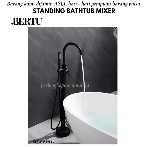 Jual KRAN BATHTUB STANDING BLACK HITAM KERAN MIXER PANAS DINGIN LANTAI ...