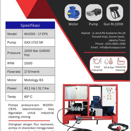 Jual WATER JET CLEANER 14500 PSi 1000 BAR 17-24 LPM HEAVY DUTY PLUNGER ...