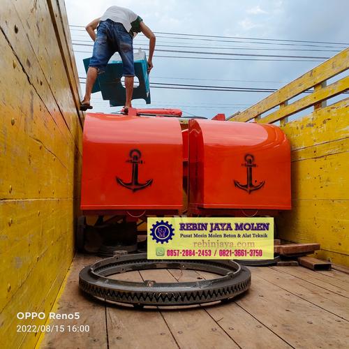 Jual Mesin Molen Cor Beton 450 liter set engine 8 PK R 180 free ongkir ...
