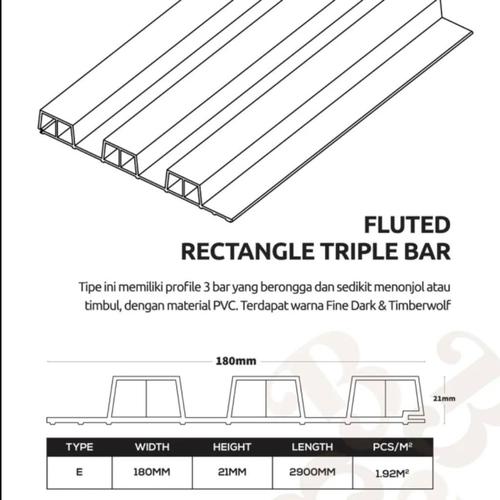 Jual BALIAN E Wallpanel Kisi Kisi Fluted Rectangle Triple Bar - Fine ...