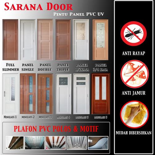 Jual Pintu panel PVC UV ukuran custom hanya resi double panel warna ...