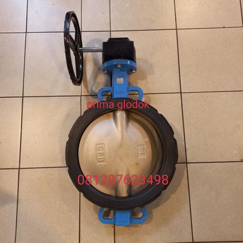 Jual Butterfly valve yone gear 8"/butterfly yone gear CI disc ss304 ...