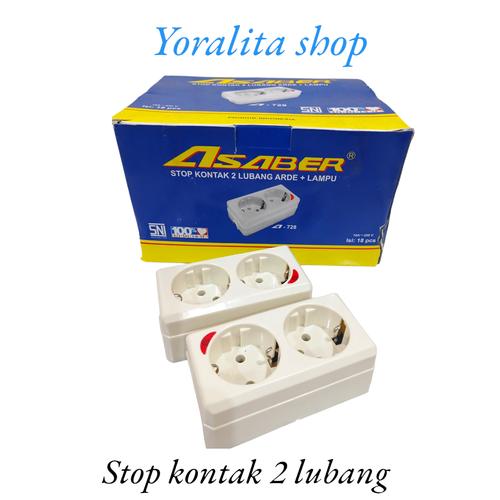 Jual Stop kontak 2 lubang Asaber tanpa kabel SNI - Jakarta Pusat - yoralita shop | Tokopedia