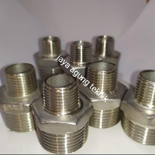 Jual V SOK DOUBLE NEPPLE STAINLESS 304/DOUBLE NEPPLE REDUSER 3/4 X 1/2 ...