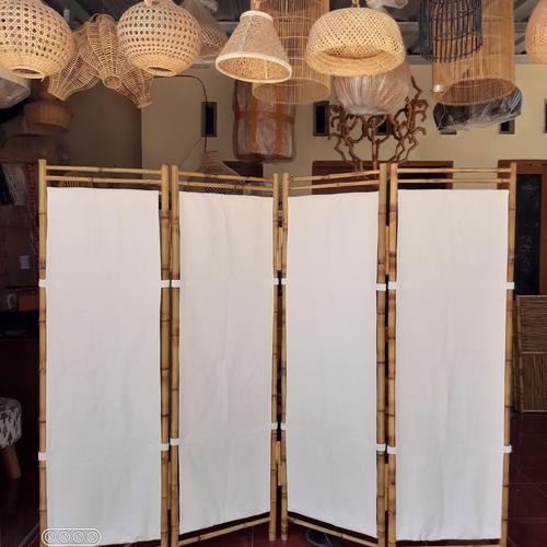 Jual Partisi Ruangan Minimalis Modern Bahan Bambu Kain Dayani Indonesia ...