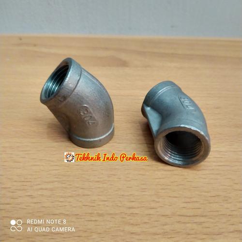 Jual Elbow 45 Derajat SS304 Drat 1/2" Inch / Knee Stainless 45 Deg - Jakarta Barat - Tekhnik ...