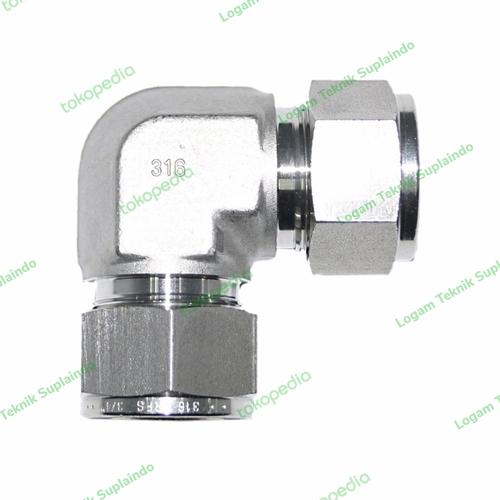 Jual Union Elbow Connector Tubing Uk 1/4 Inch SS316 - Union Knee Tube ...