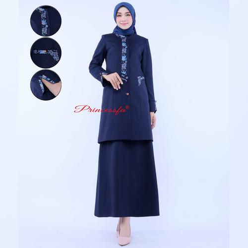 Jual seragam guru biru dongker wanita / Seragam Princessfa / Baju Guru ...