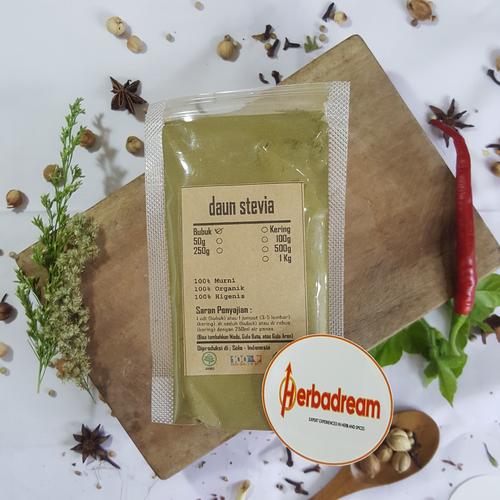 Jual 500 GRAM BUBUK STEVIA REBAUDIANA DAUN MANIS SUGAR LEAF NATURAL ...