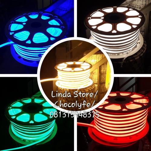 Jual LAMPU LED SELANG NEON FLEX 50 METER WATERPROOF KUNING YELLOW ...