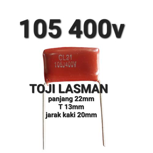 Jual kapasitor capasitor 105 105j 1uf 400v 450v cbb22 cl21 105j400v ...