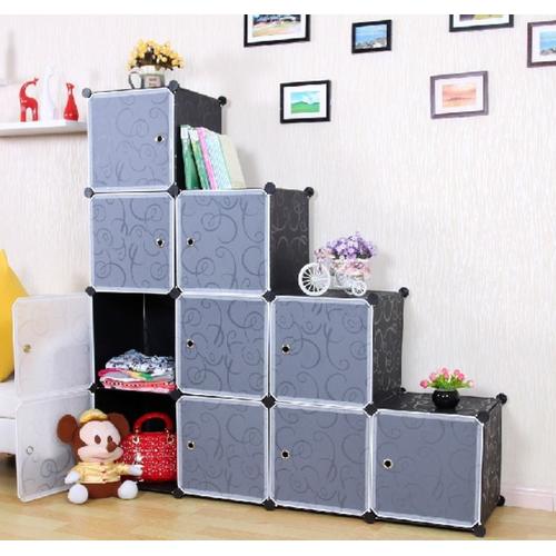Jual Lemari pakaian plastik lemari baju serbaguna rak portable 10 susun ...