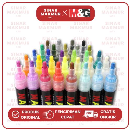 Promo Acrylic Marker/Spidol Akrilik Multipurpose 30 Warna M&G (Pcs ...