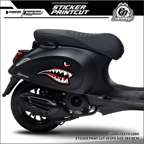 Jual STICKER PRINTCUT MOTOR VESPA SC VSP SPRINT LX SCOOPY LOGO SHARK ...