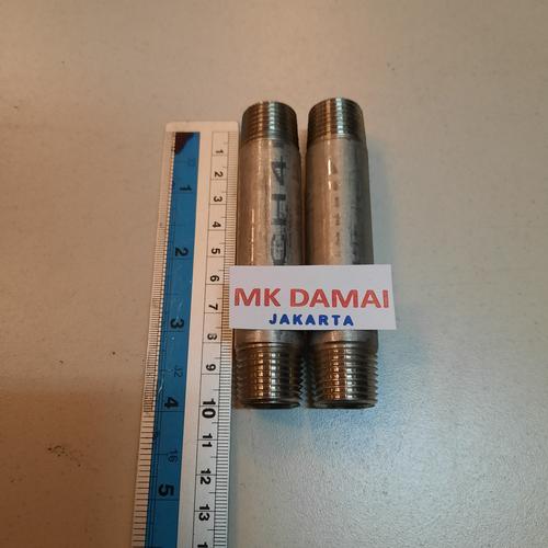 Jual Pipa nepel stainless sch40 10cm 1/2"inch / Pipe nepple SS 304 sch ...