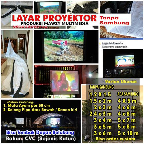 Jual projector screen ukuran 2x3 meter tanpa sambung - Kab. Malang ...