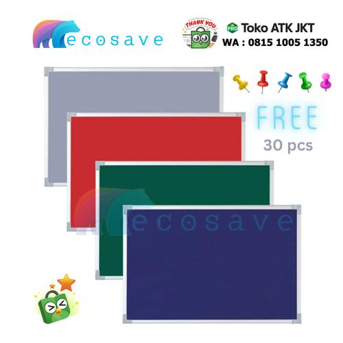 Promo Softboard Sakana Eco 90 x 180 cm Bludru Papan Pin Cork Board ...