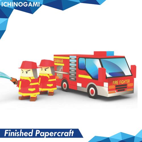 Jual Fire Fighter & 1 Fire Truck. Special Papercraft 2 pcs - Jakarta ...
