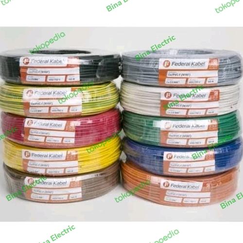 Jual Kabel Listrik NYAF 1.5 1,5 1.5mm 1,5mm 1x1.5mm Federal 100M - Abu ...