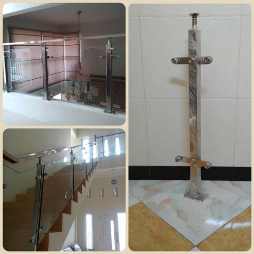 Jual Railing tangga kaca tempered minimalis / Balkon tangga kaca ...