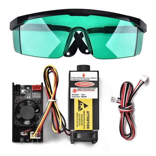Jual laser 7W 7 W 7000 MW 450NM 12V CNC Laser Module with Control Laser ...