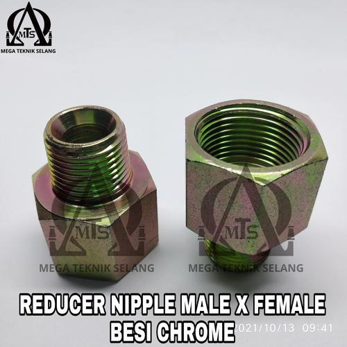 Jual Reducer Male 3/8" X Female 1/2" #4000 Reduser Nepel Besi Hex Drat ...