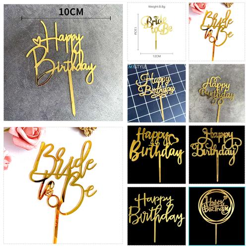 Jual CAKE TOPPER ACRYLIC HAPPY BIRTHDAY BRIDE TO BE HIASAN KUE CAKE ...