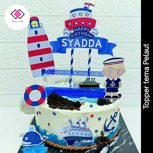 Promo topper kue teme pelaut/topper kapal laut/sailor topper cake - Kab ...