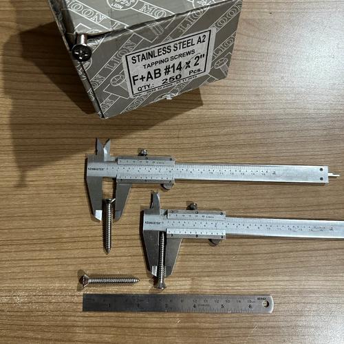 Jual Sekrup Stainless Tapping Screw FAB #14 x 2" Inch FH M14 x 50 Mm ...
