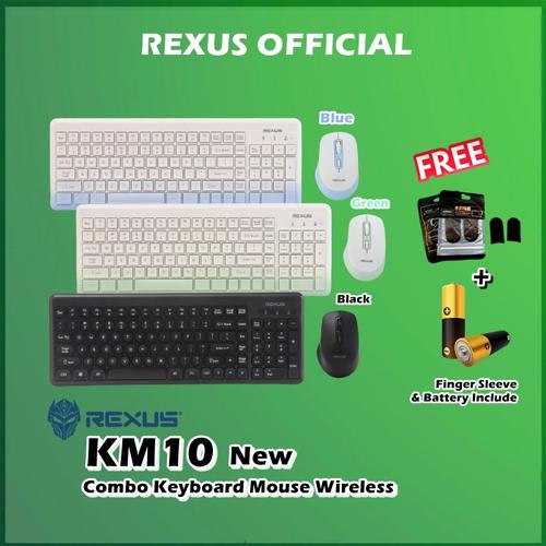 Promo Rexus KM10 Combo Keyboard Mouse Wireless KM 10 New - Blue ...