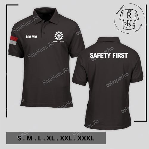 Jual POLOSHIRT + FREE TOPI. KAOS KERAH SAFETY FIRST. CUSTOM BAJU KERAH ...