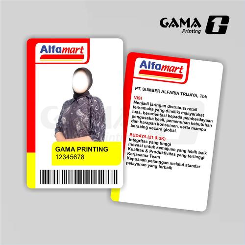 Jual Cetak Kartu ID Card Alfamart Pegawai Sehari Jadi Bahan PVC Tebal ...