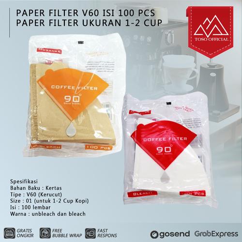 Jual Muranee Coffee Filter V01 Bleach 100pcs Paper Filter V60 Kertas ...