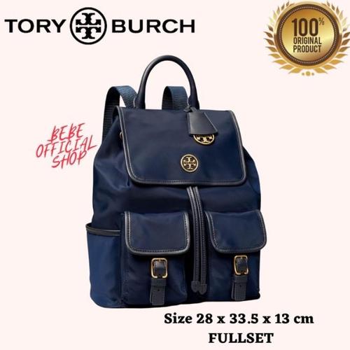 Jual [ORIGINAL] TORY BURCH PIPER FLAP BACKPACK NAVY TORY BURCH BACKPACK ...