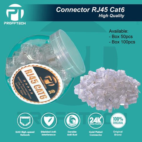 Jual Rj 45, Konektor cat6 (ProffTech). Premium Quality. ORIGINAL ...