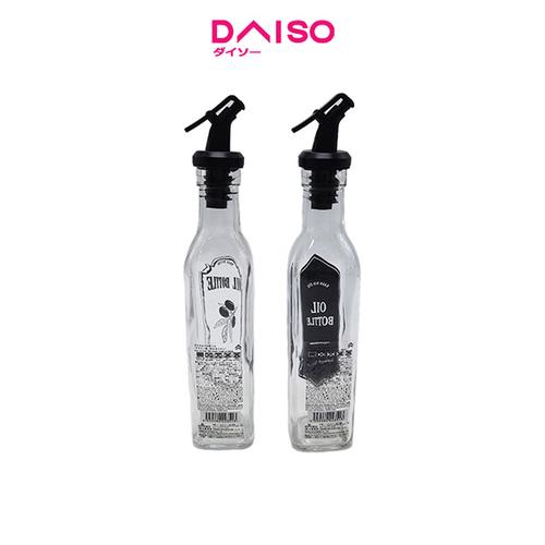 Jual Daiso Glass Oil Bottle -With Design - 9.46fl oz - 280mL- - Hitam ...