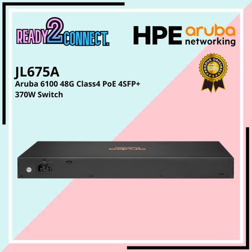Jual HPE ARUBA JL675A 6100-48G Class4 PoE 4SFP+ 370W Switch CX 6100 ...
