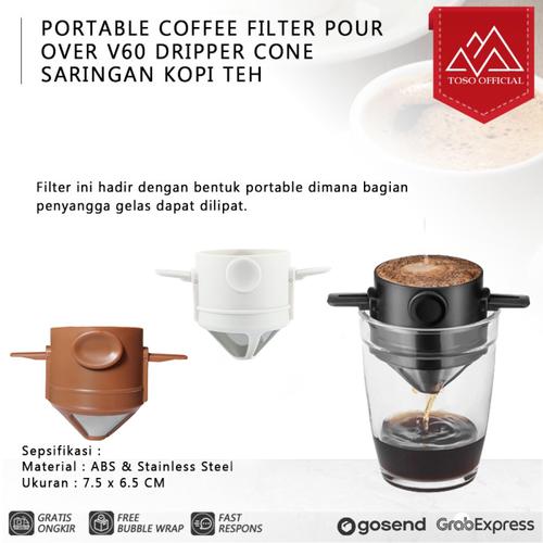 Promo PORTABLE COFFEE FILTER POUR OVER V60 DRIPPER CONE SARINGAN KOPI ...