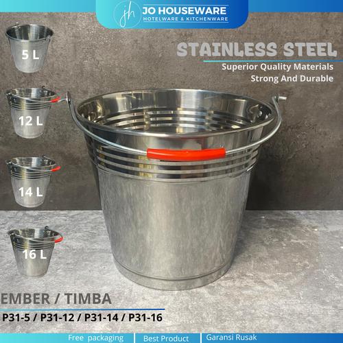 Jual Ember timba stainless steel siper tebal anti karat premium P31 - 5 ...