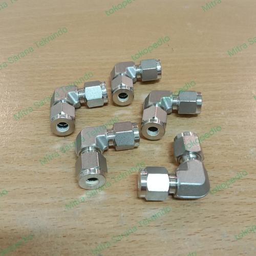 Jual Elbow Union Connector Konektor Tubing Stainless 316 6mm - Jakarta ...