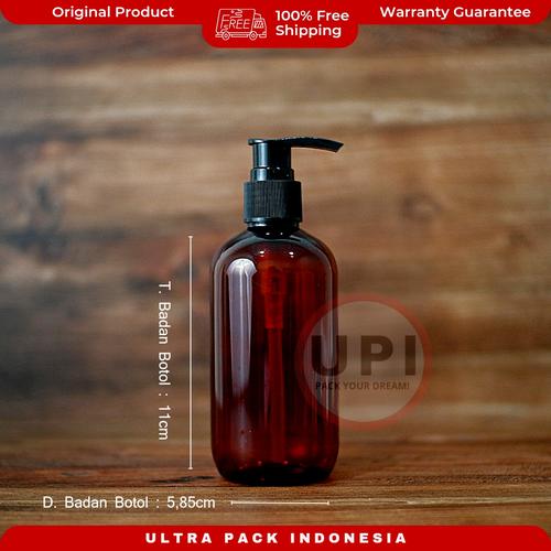 Jual BOTOL PUMP 250ML / BOTOL PET SBR 250ML AMBER & LOTION PUMP - Kota Tangerang - ULTRA PACK ...