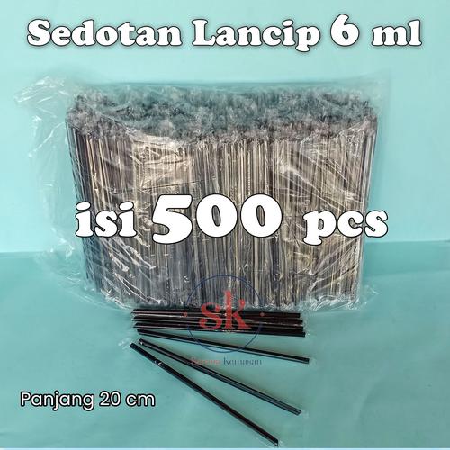 Jual Sedotan Plastik Hitam Lancip Steril Bungkus Plastik 6 mm 500 pcs ...