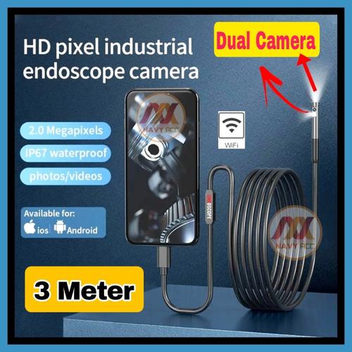 Jual Endoscope Camera Android dan ios Industrial Wifi Hard Cable Dual ...