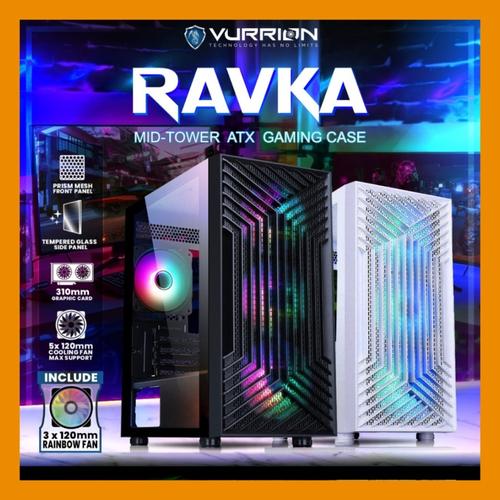 Jual CASING PC KOMPUTER VURRION RAVKA MATX FREE 3 FAN TEMPERED GLASS ...