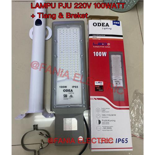 Jual Lampu jalan 100w + tiang lampu pju 100 watt led plus tiang 220v ...