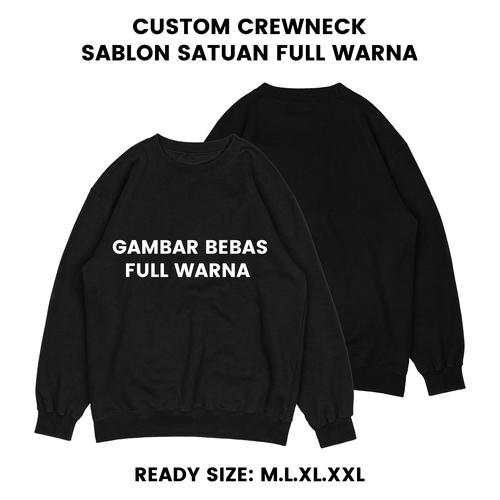 Jual Sweater Basic Crewneck Premium-Sablon Satuan Custom Full Warna ...