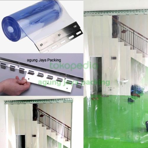 Jual Tirai plastik bening gordeng PVC curtain strip 220cm x 170cm ...