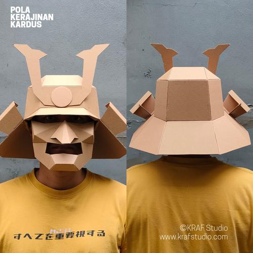 Jual Pola Kerajinan Kardus no.1969: Helm Dan Topeng Samurai (versi Baru ...