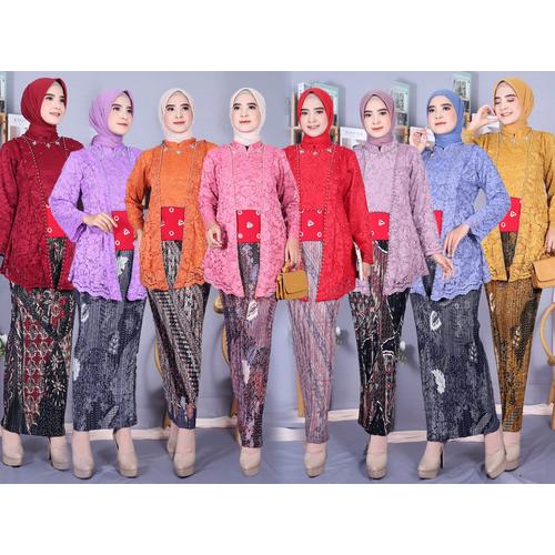 Jual Setelan Kebaya Kutu Baru Hijab// Setelan Kebaya Modern// Kebaya ...